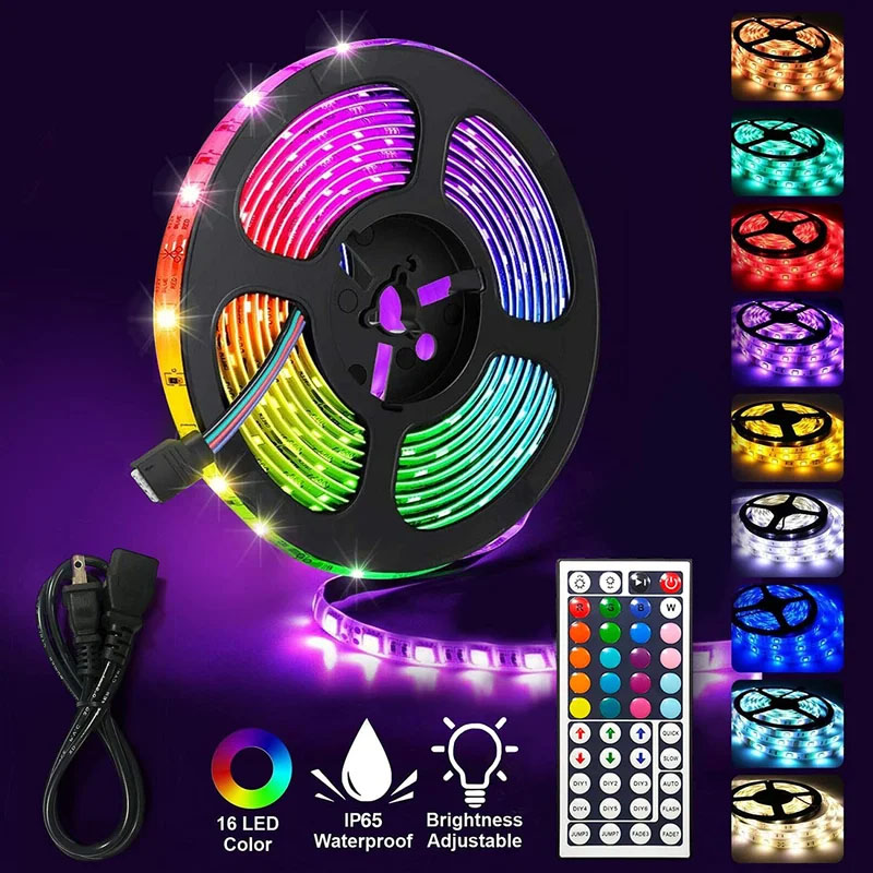High Quality SMD 2835 DC 12V LED Strip Light with Remote 5 Meters RGB ...