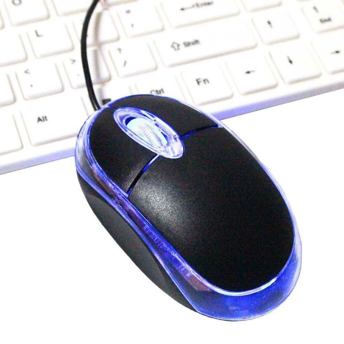 3D Led Optical Mouse Usb 2.0 Black Wired Optical Light Scroll Wheel ...