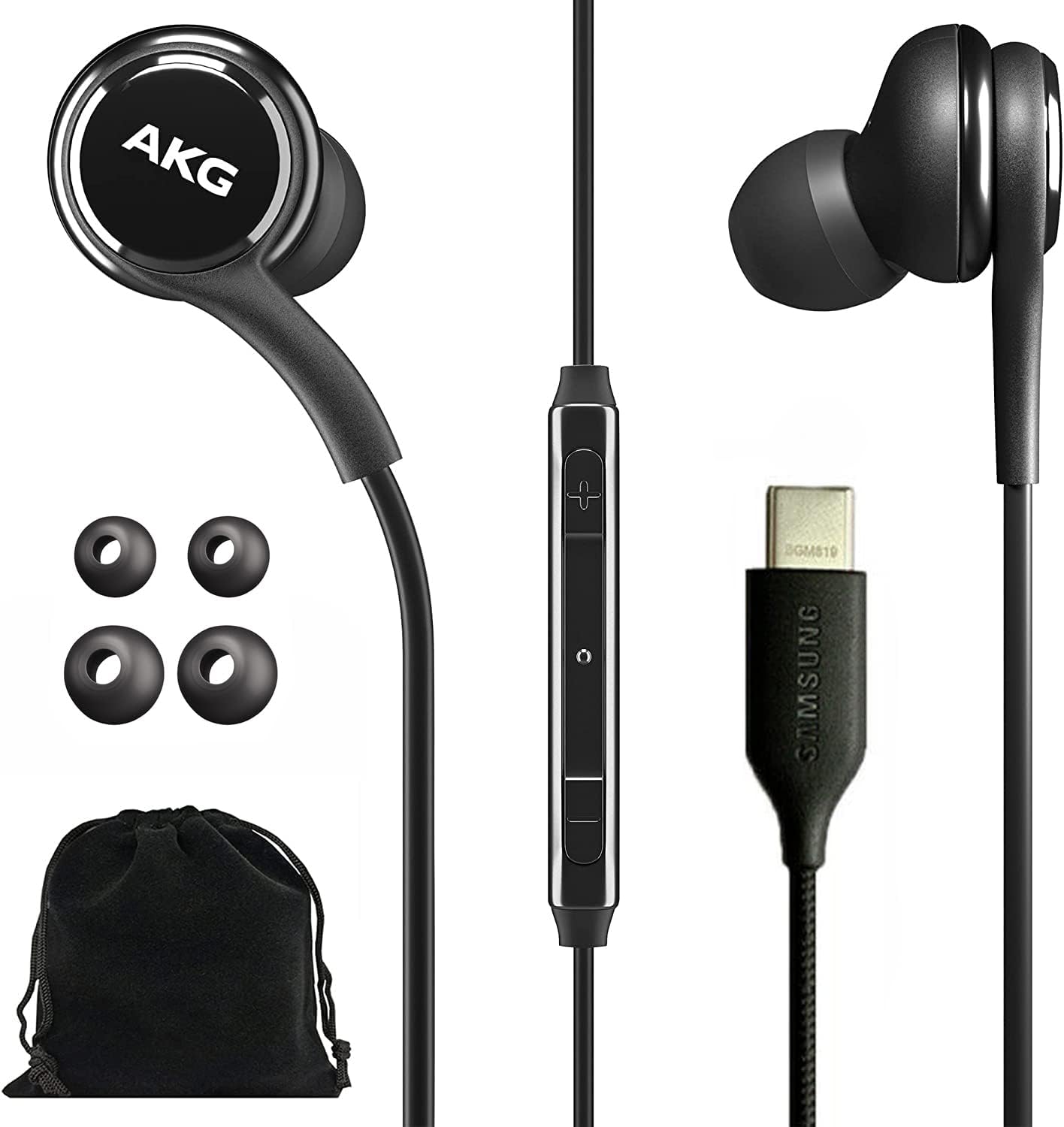 Samsung AKG Type-C Wired Earphones in Black Premium Quality with Rich ...