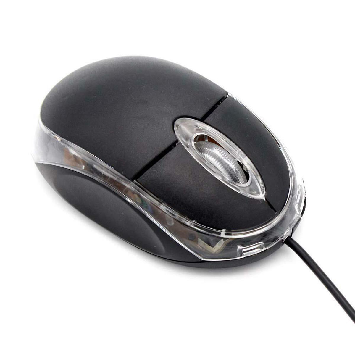 3D Led Optical Mouse Usb 2.0 Black Wired Optical Light Scroll Wheel ...