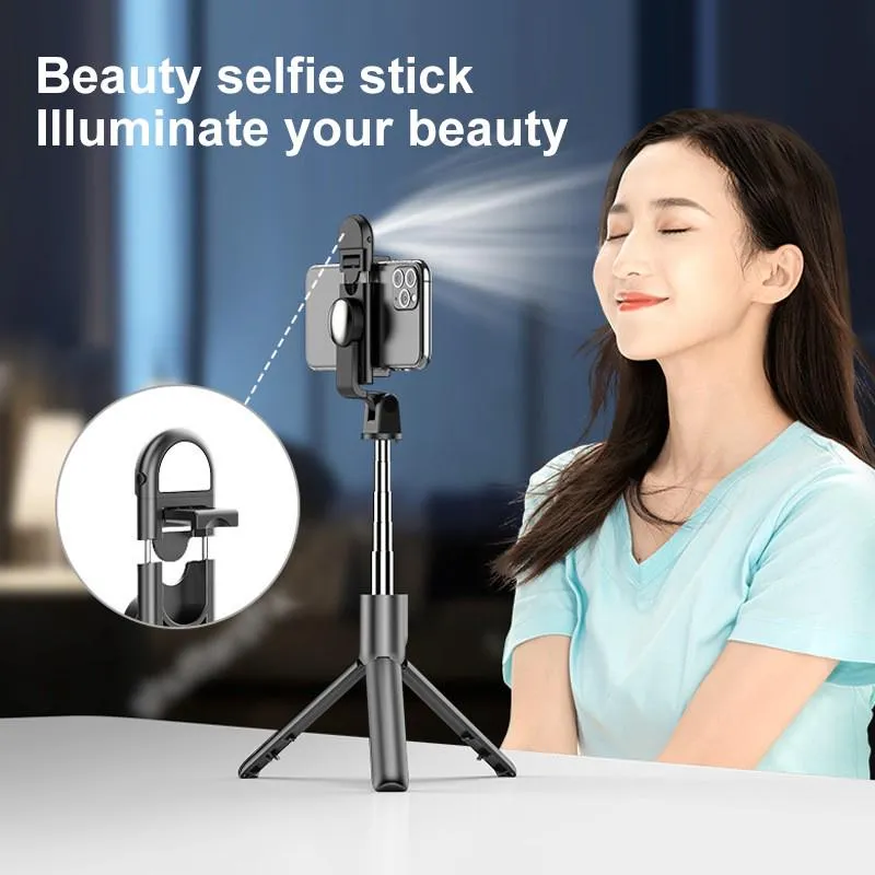 Q07 (100cm) Bluetooth Integrated Selfie Stick with Light and Bluetooth ...